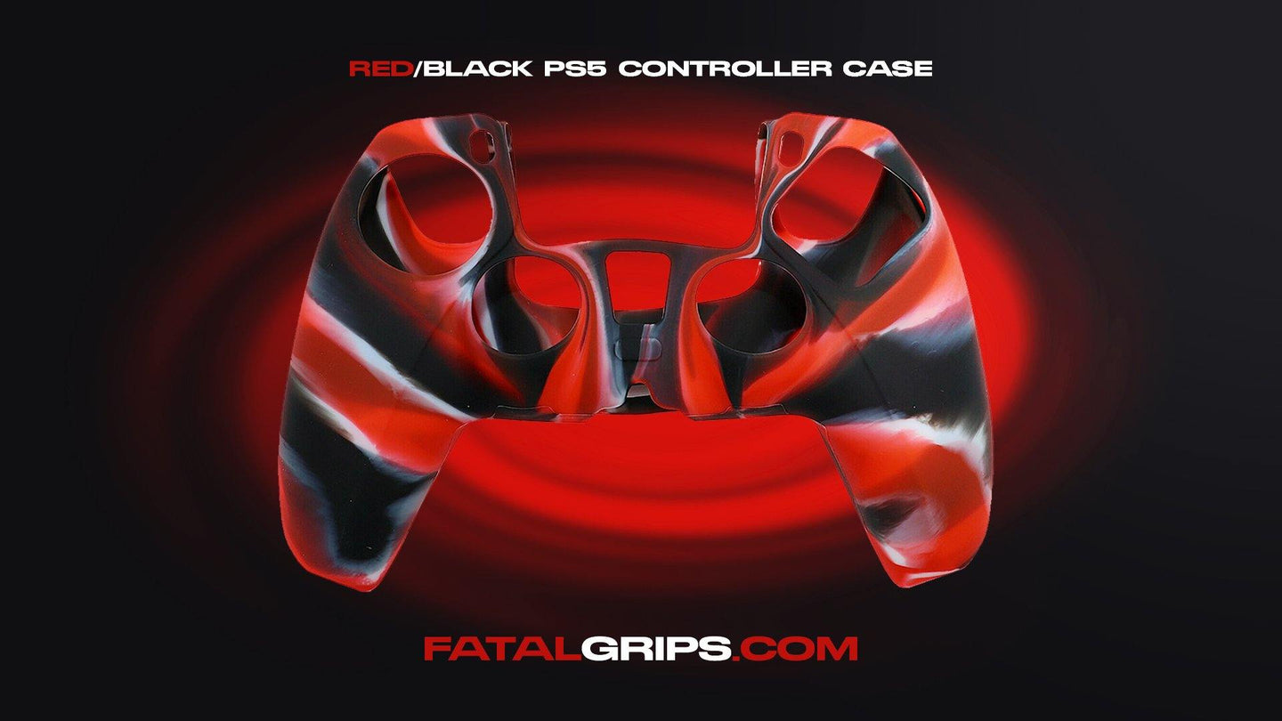 Red/Black PS5 Controller Case – Fatal Grips